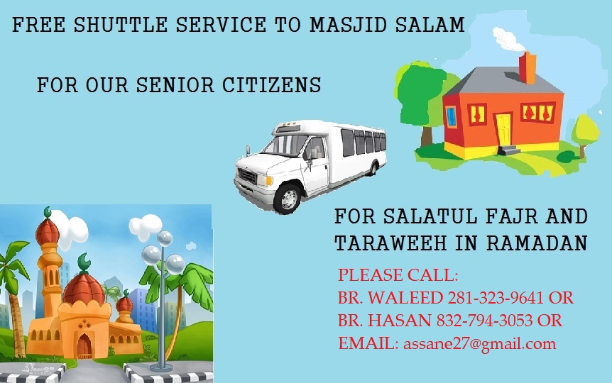 Free Shuttle Service for Seniors – Masjid AlSalam