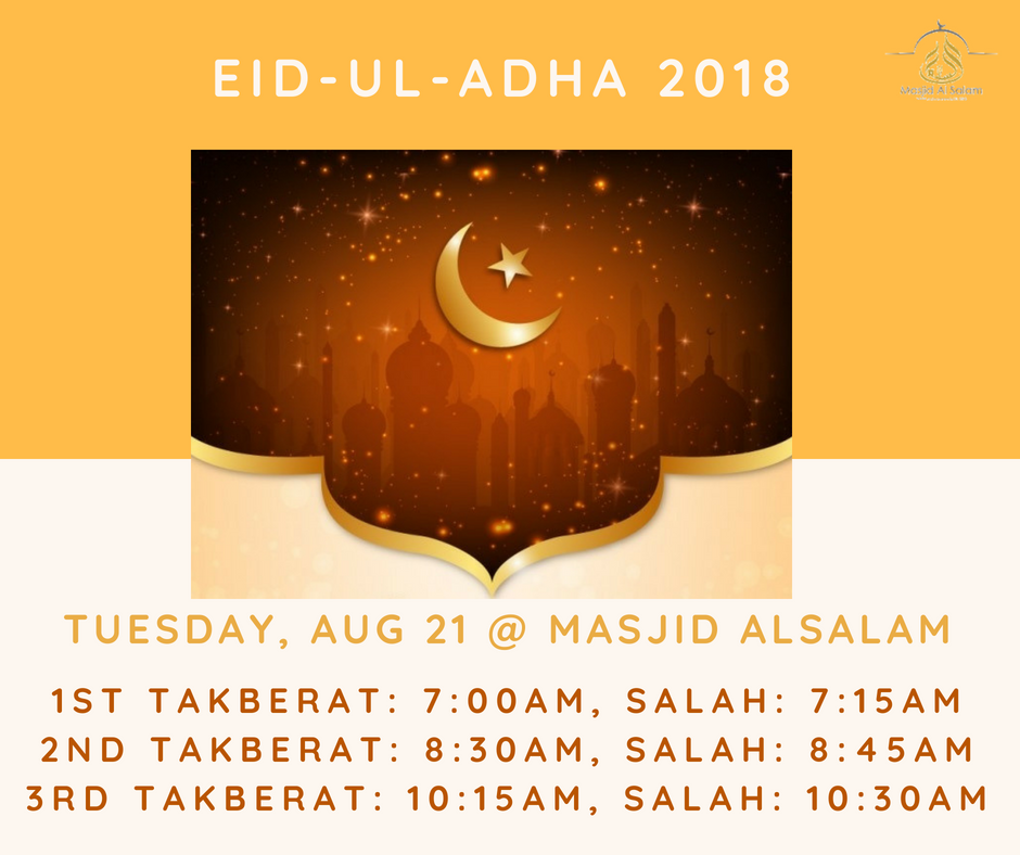 Eid-ul-Adha 2018 – Updated – Masjid AlSalam
